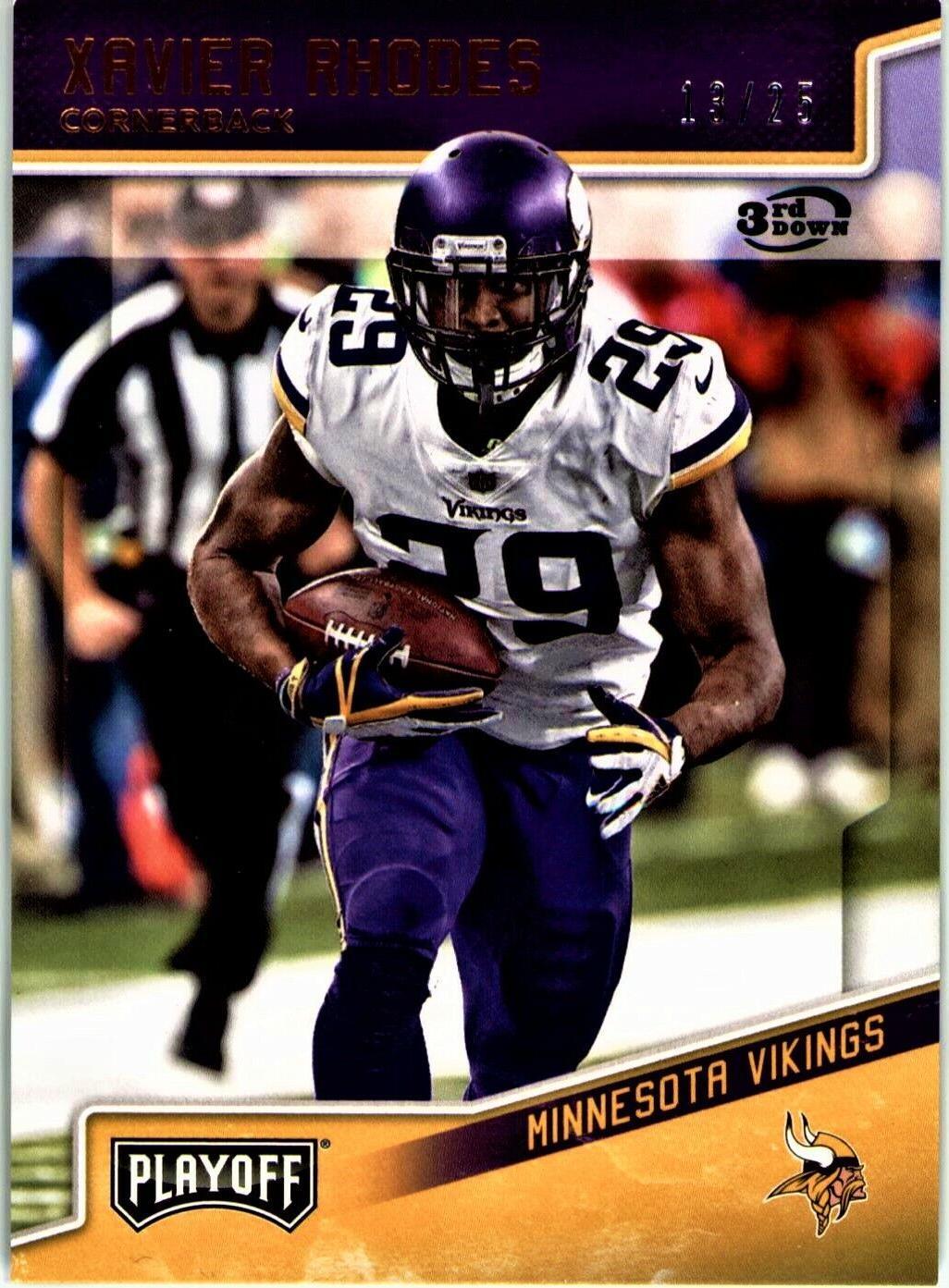 2018 Panini Playoff - Xavier Rhodes #123 3rd Down /25 for sale online ...