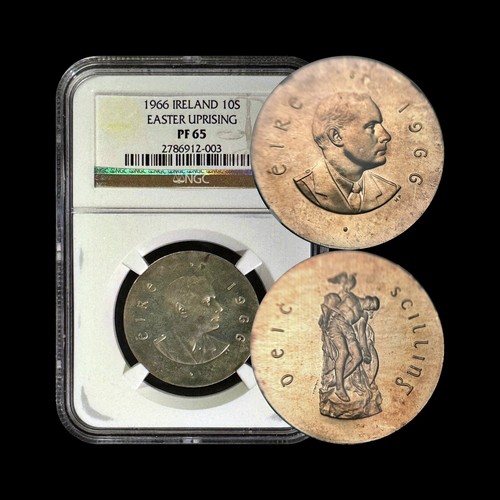 IRELAND. 1966, 10 Shillings, Silver - NGC PF65 - Irish Uprising PROOF ...