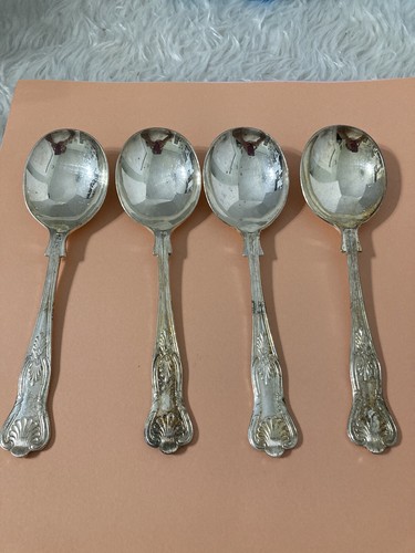 Vintage Sheffield England EPNS A1 Silver plated soup Spoons Lot of 4 | eBay