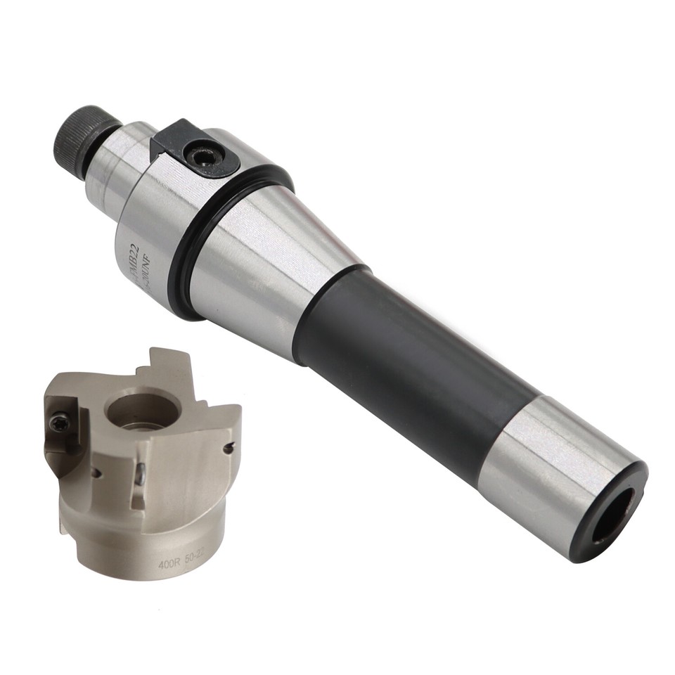 10Pc Carbide Insert Face End Mill Shell Cutter R8 FMB22 Arbor 400R 50MM ...