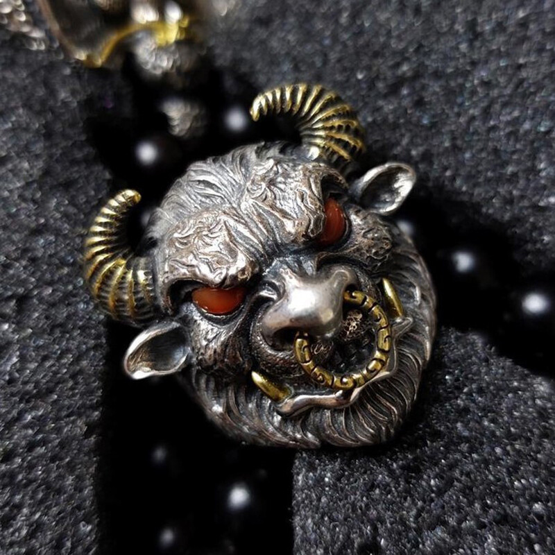 Classic Mens Personality Domineering Bull Head Ring Fashion Trend Magic ...