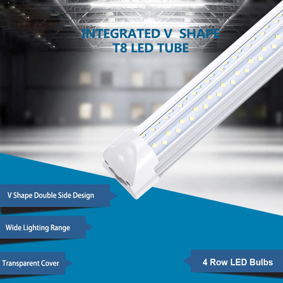 12Pack 8 Foot LED Shop Light Fixture 120W 8FT T8 8' LED Tube Light ...