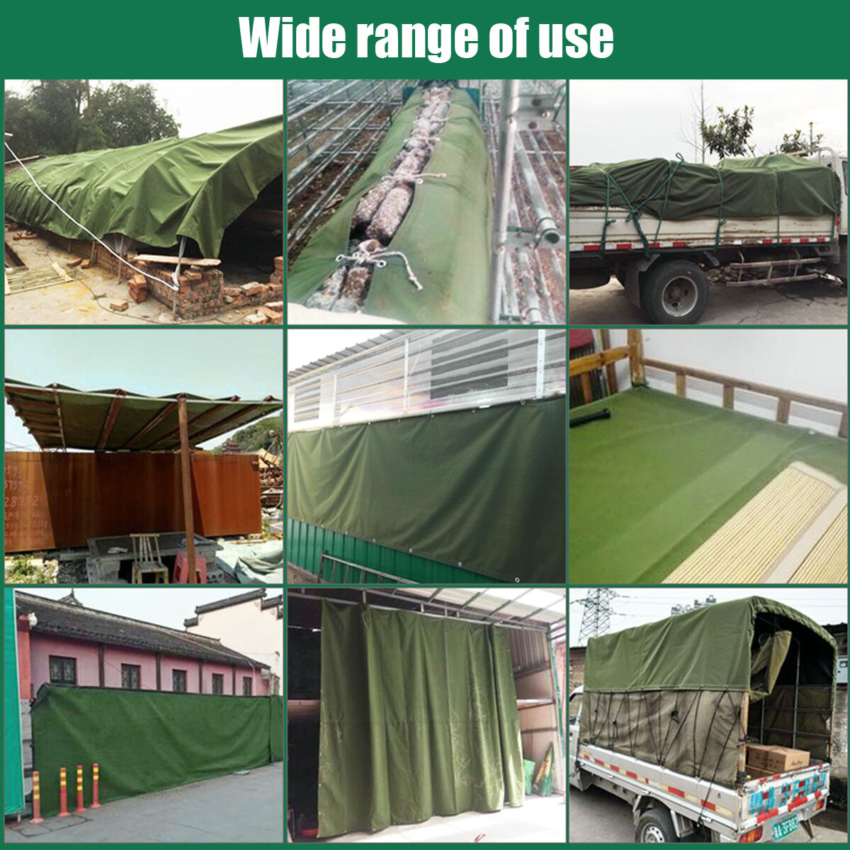 3Mx3M Heavy Duty Waterproof Dustproof Army Canvas Tarp Camping ...