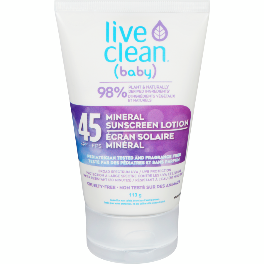 Live Clean Baby Mineral Spf 45 Sunscreen Lotion - FROM CANADA | eBay