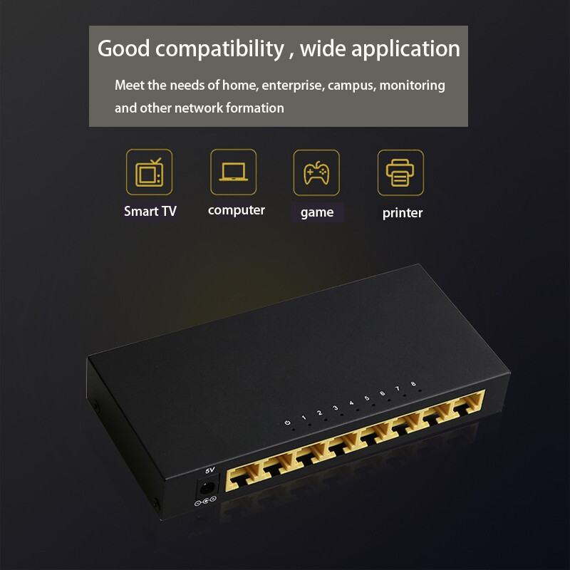 Game network switch 8-Ports 100M switch Ethernet Internet Splitter box ...