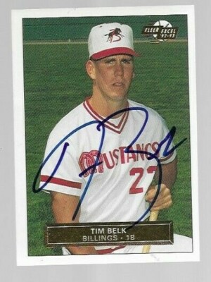 1993 Billings Mustangs TIM BELK Signed Card AUTOGRAPH RC REDS | eBay