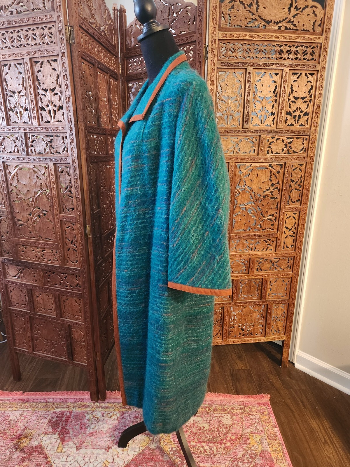 Early 60s Emerald Angora Wood Light Full-length Jacke… - Gem