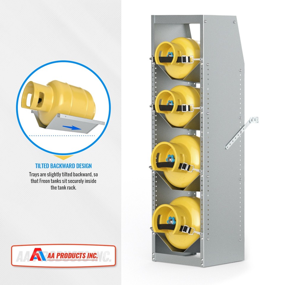 AA Products TR-4-52 Refrigerant Tank Rack Steel Freon Tank Holder Rack ...
