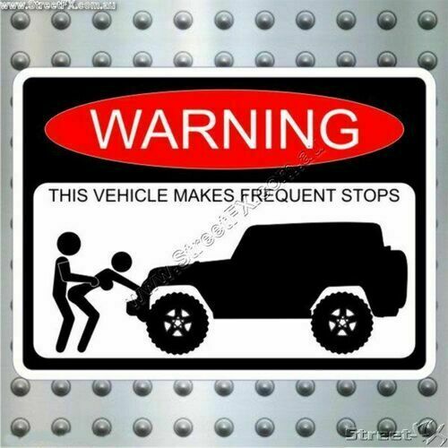 4X4 Frequently Stopping Warning Sticker Decal Funny Humour - Ranger ...