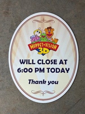 Walt Disney Wold Hollywood studios Muppet Vision 3D prop sign | eBay