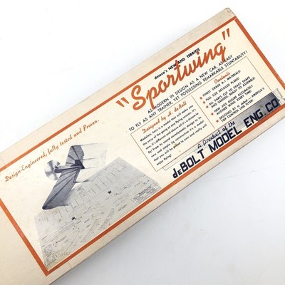 NOS 1949 deBolt SPORTWING 36”wingspan Model Balsa Airplane Kit COMPLETE ...