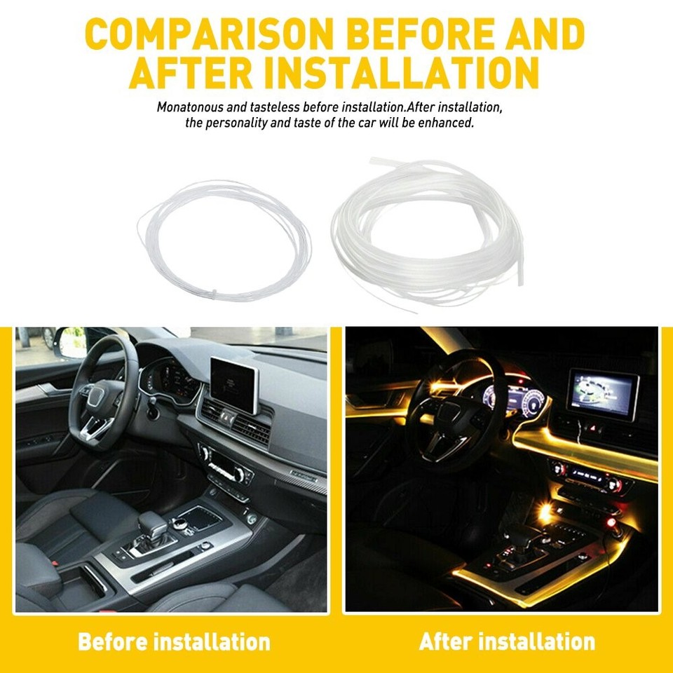 RGB LED Lights Wireless Under Dash Car Interior Atmosphere Strip Neon ...