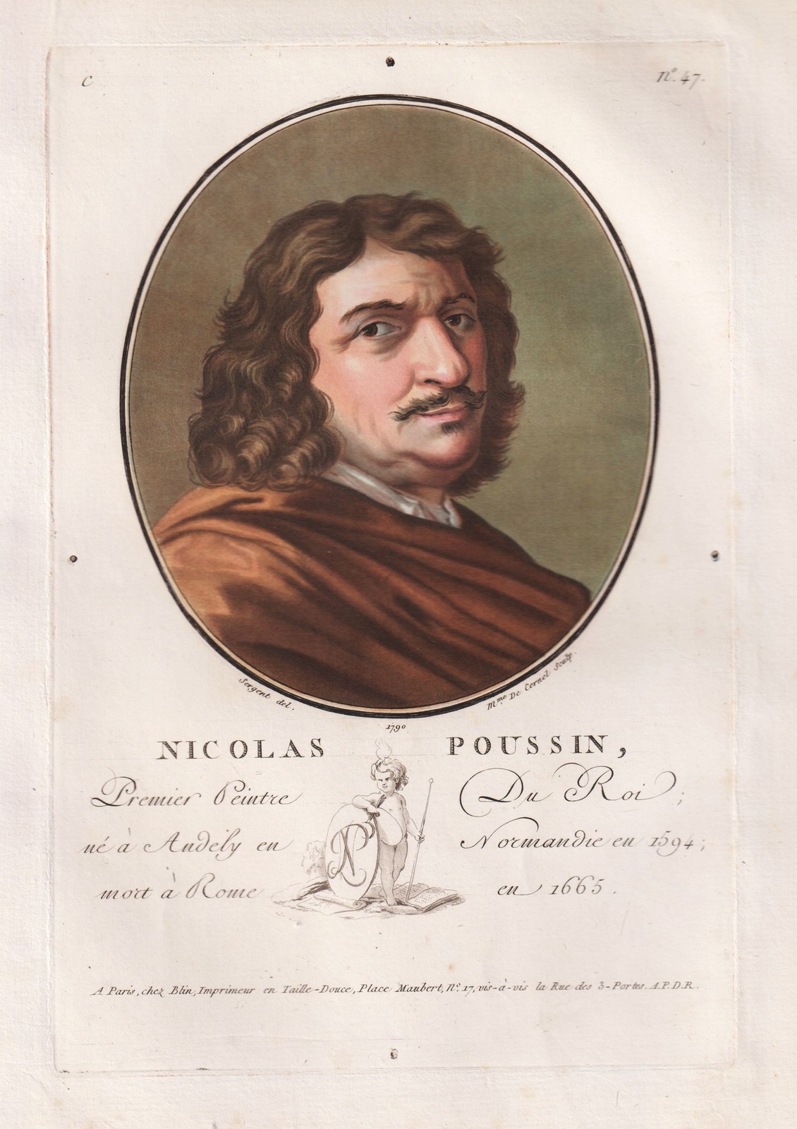 Nicolas Poussin Painter Painting Portrait Schabkunst Mezzotint | eBay