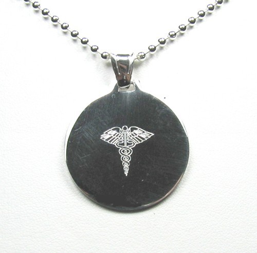Medical Tag Sterling Silver Necklace 20" | eBay