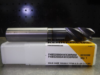 Kennametal 20mm Solid Carbide Endmill 4 Flute F4BS2000AWX38R050 KC633M ...