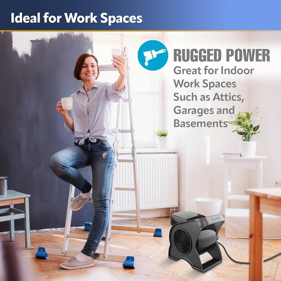 Lasko High Velocity Pivoting Utility Blower Fan, for Cooling ...