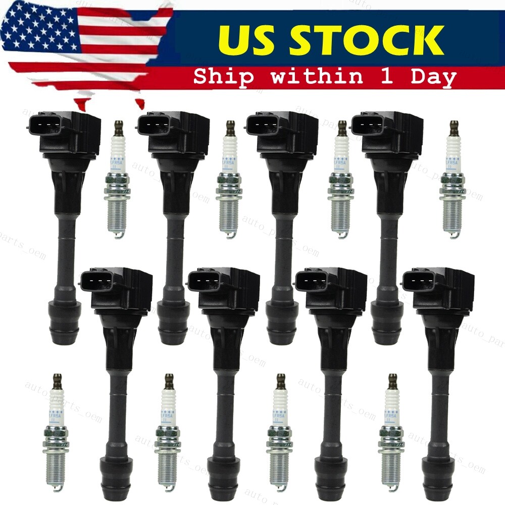 Set of 8 Ignition Coil IRIDIUM Spark Plug for Nissan Armada Titan ...