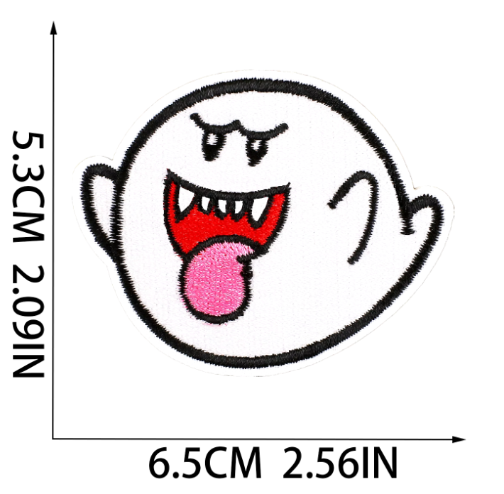 SUPER MARIO BROS - VIDEO GAME - BOO GHOST - Embroidered Iron-On Patch ...