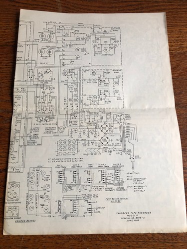 TANDBERG MODEL 6 TAPE RECORDER ORIGINAL SERVICE SCHEMATIC DIAGRAM | eBay