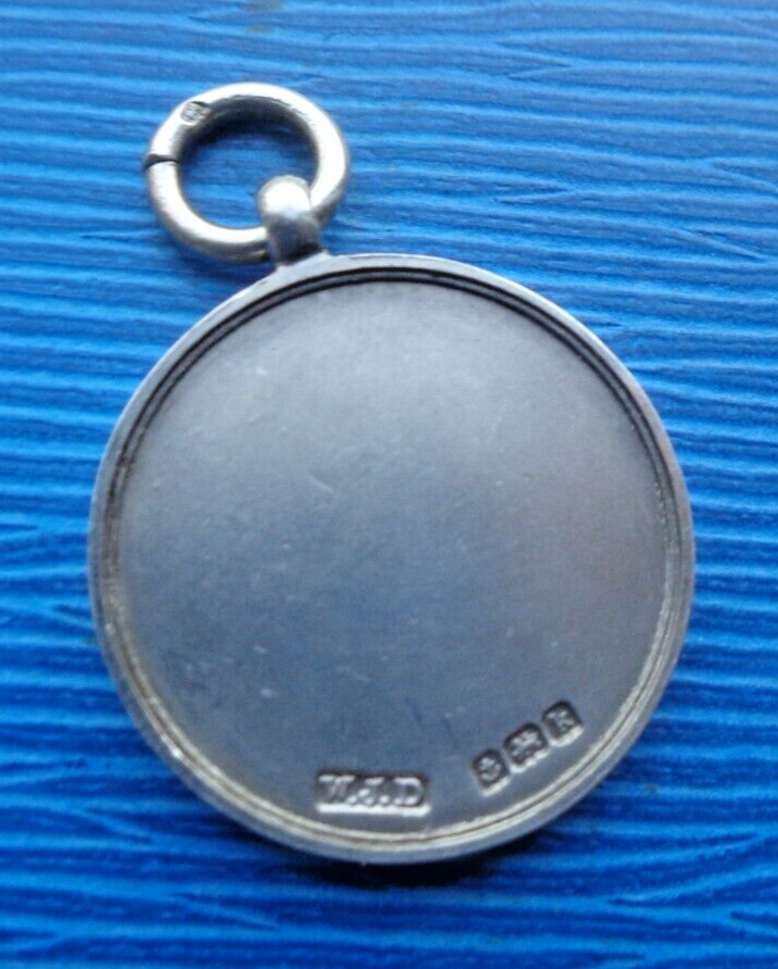 Roller Skating Medal Sterling Silver Fob Antique h/m 1909 William James ...
