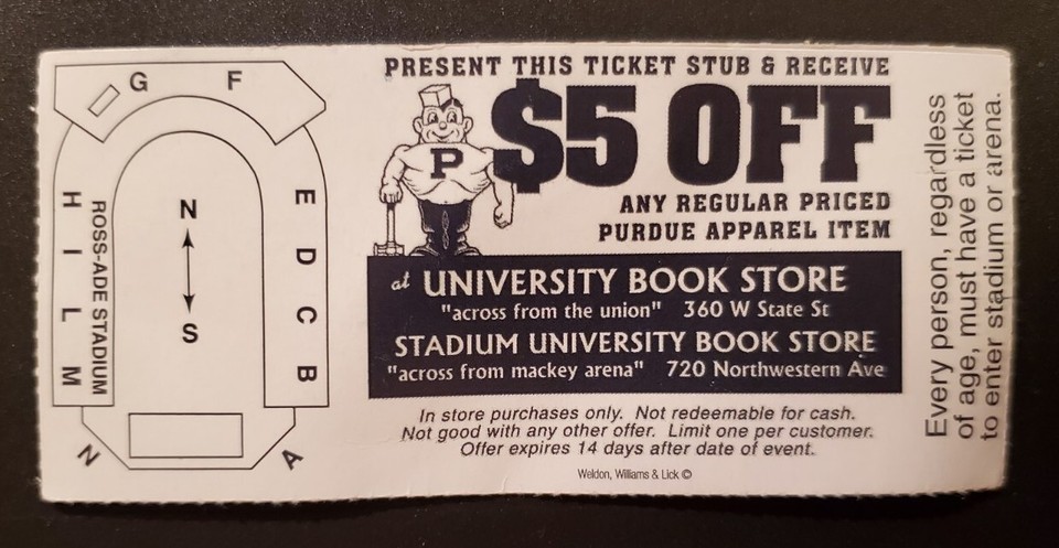 Purdue Miami Ohio Football Ticket Stub 9/9 2006 Dan Bick Photo Kory ...
