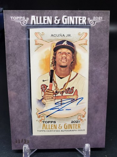 2021 Topps Allen & Ginter Ronald Acuna Jr Mini Auto /25 Atlanta Braves ...