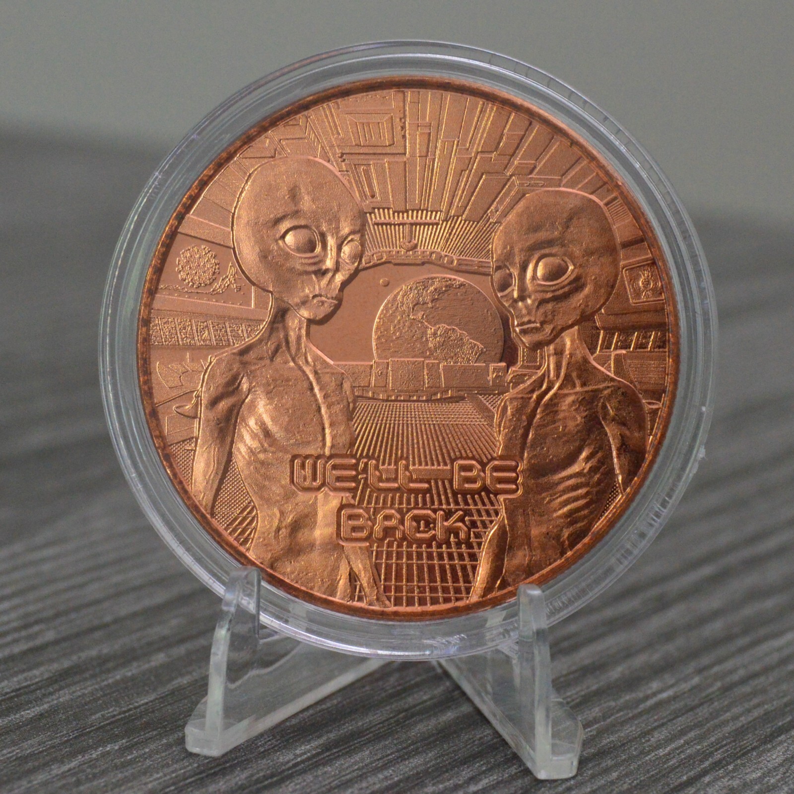 Aliens We'll Be Back 1 oz Pure Copper Round Collectible Coin in Capsule ...
