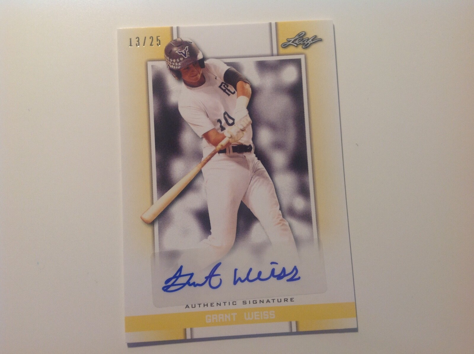 2019 Leaf Perfect Game National Showcase Auto Autograph Grant Weiss #d ...