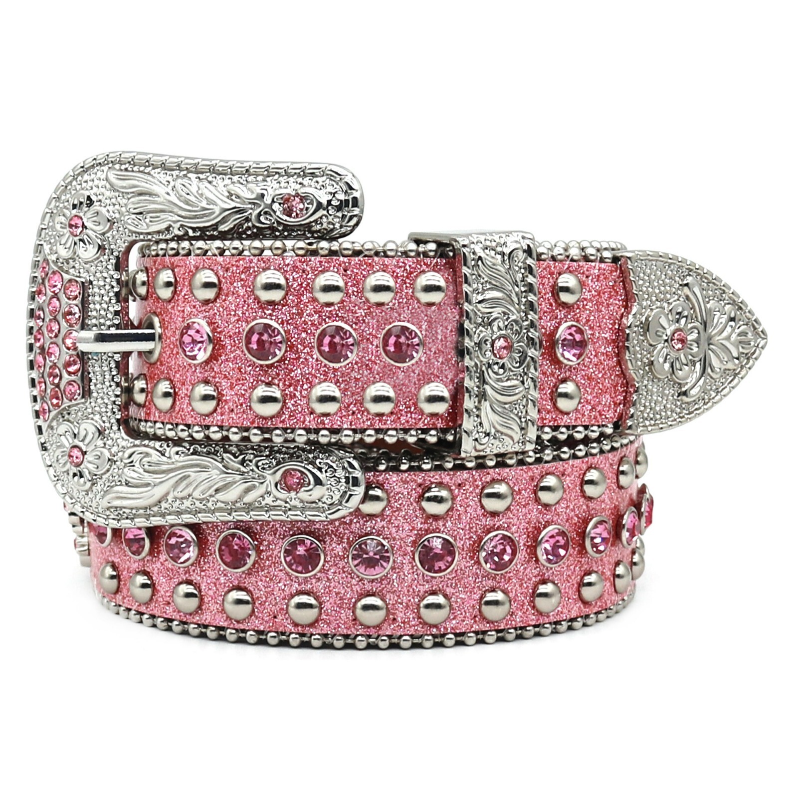 Womens Y2K Rhinestone Premium Pink Belt Ladies Fashion Accessory | eBay