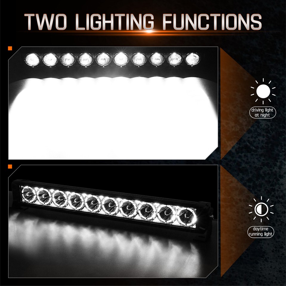 HIMA 4X4 8 inch LED Work Light Bar DRL Light For SUV Boat Truck ATV UTV ...