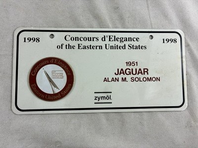 Concours D'Elegance Of The Eastern United States License Plate, 1988 ...