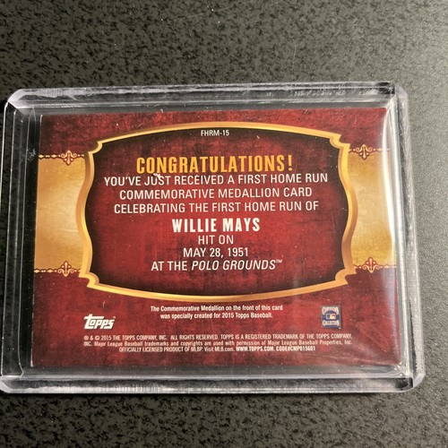 Willie Mays 1st Home Run Medallion Card | eBay