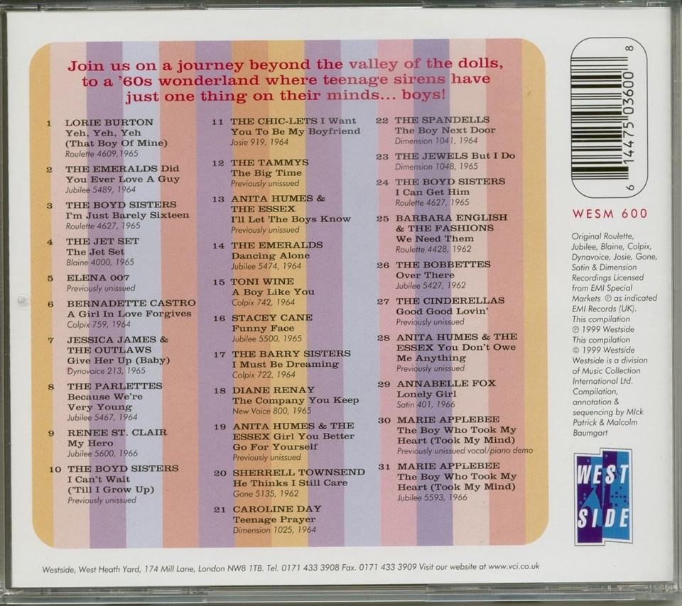 GIRLS WILL BE GIRLS - WESTSIDE - 31 TRACKS - 1999 - U.K. CD ...