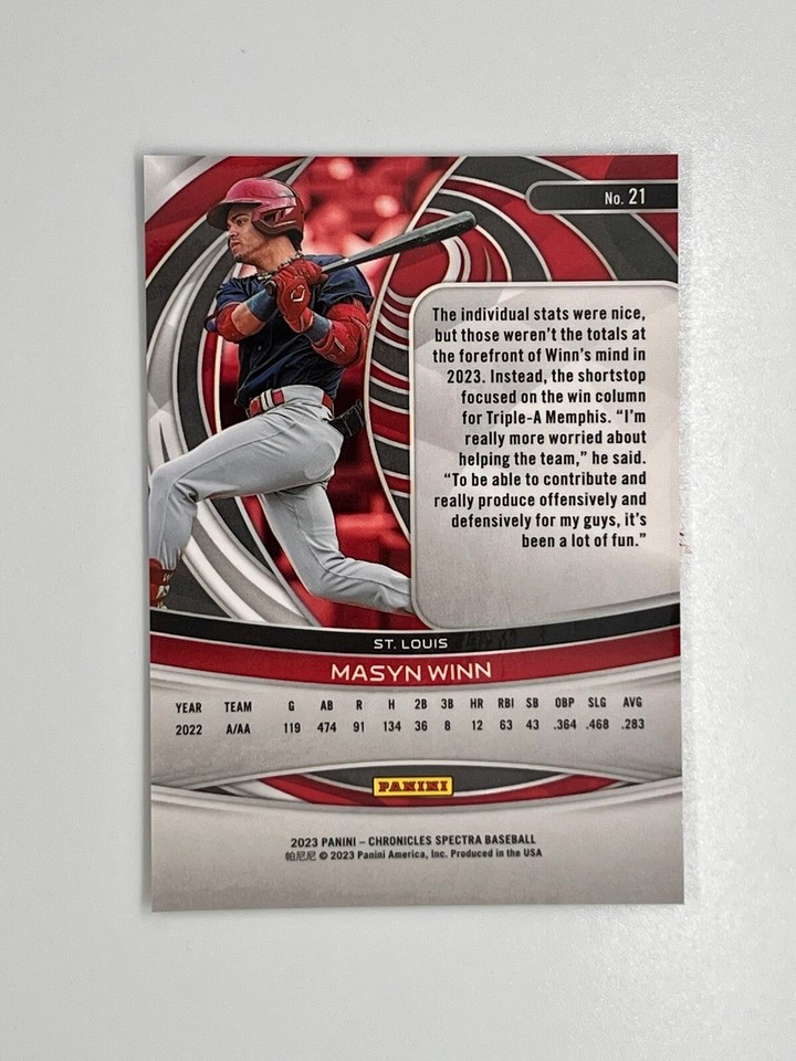 2023 Masyn Winn Panini Chronicles Spectra #21 St. Louis Cardinals | eBay