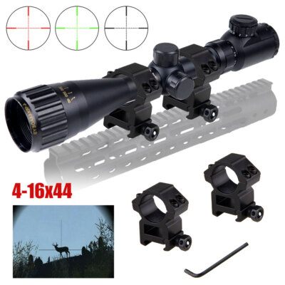Tactical 4-16x 44 Rifle Red/Green Dot Sight luminous crosshair Scope ...