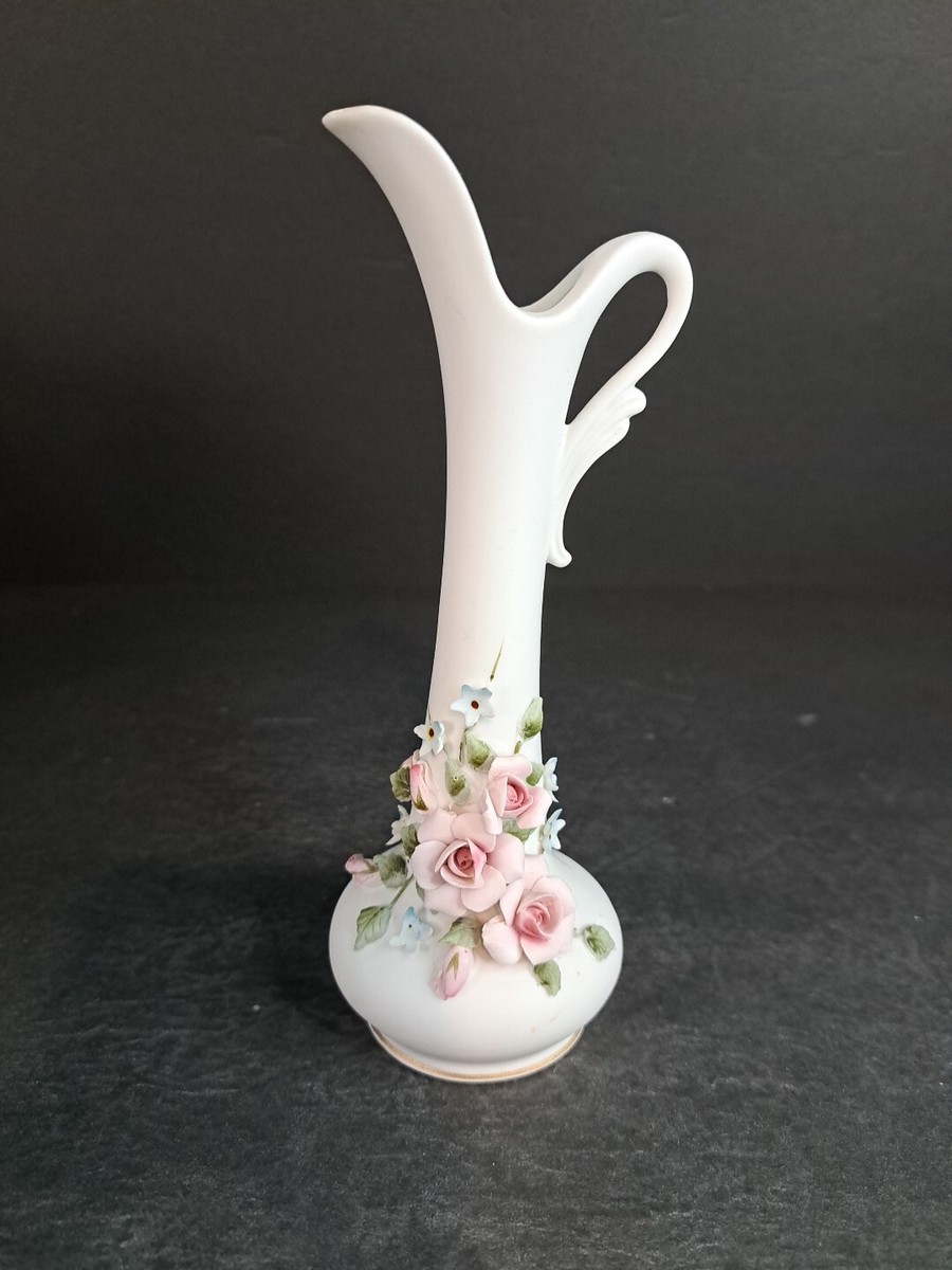 Lefton China Hand Painted Vase Vase Lefton China Pink Floral Hand