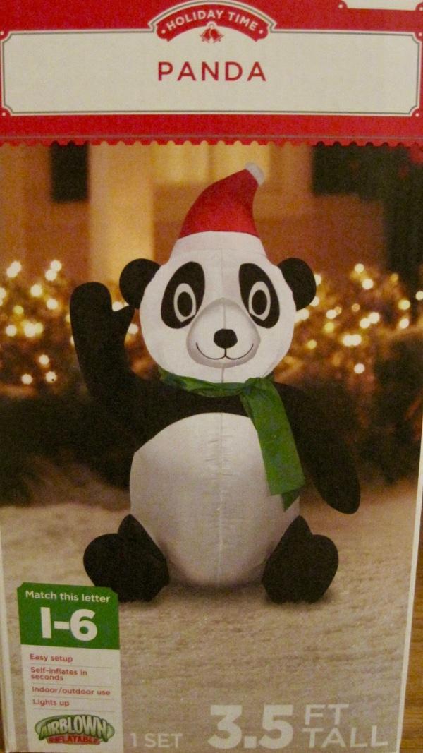 AIRBLOWN OUTDOOR HOLIDAY PANDA BEAR LIGHTED INFLATABLE~SANTA HAT~3.5 FT ...