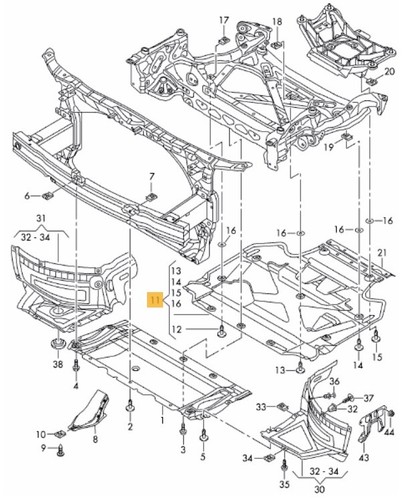 NEW GENUINE AUDI A6 A7 11-16 UNDER ENGINE DAMPING PAN REAR PART ...