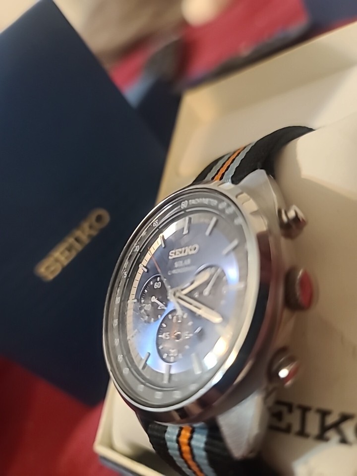 Seiko Recraft Solar Chronograph - SSC667 PORSCHE MARTINI Style Livery ...