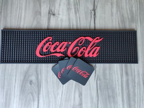Coca Cola pvc rubber bar mat and coaster set runner barmat Pickup ...