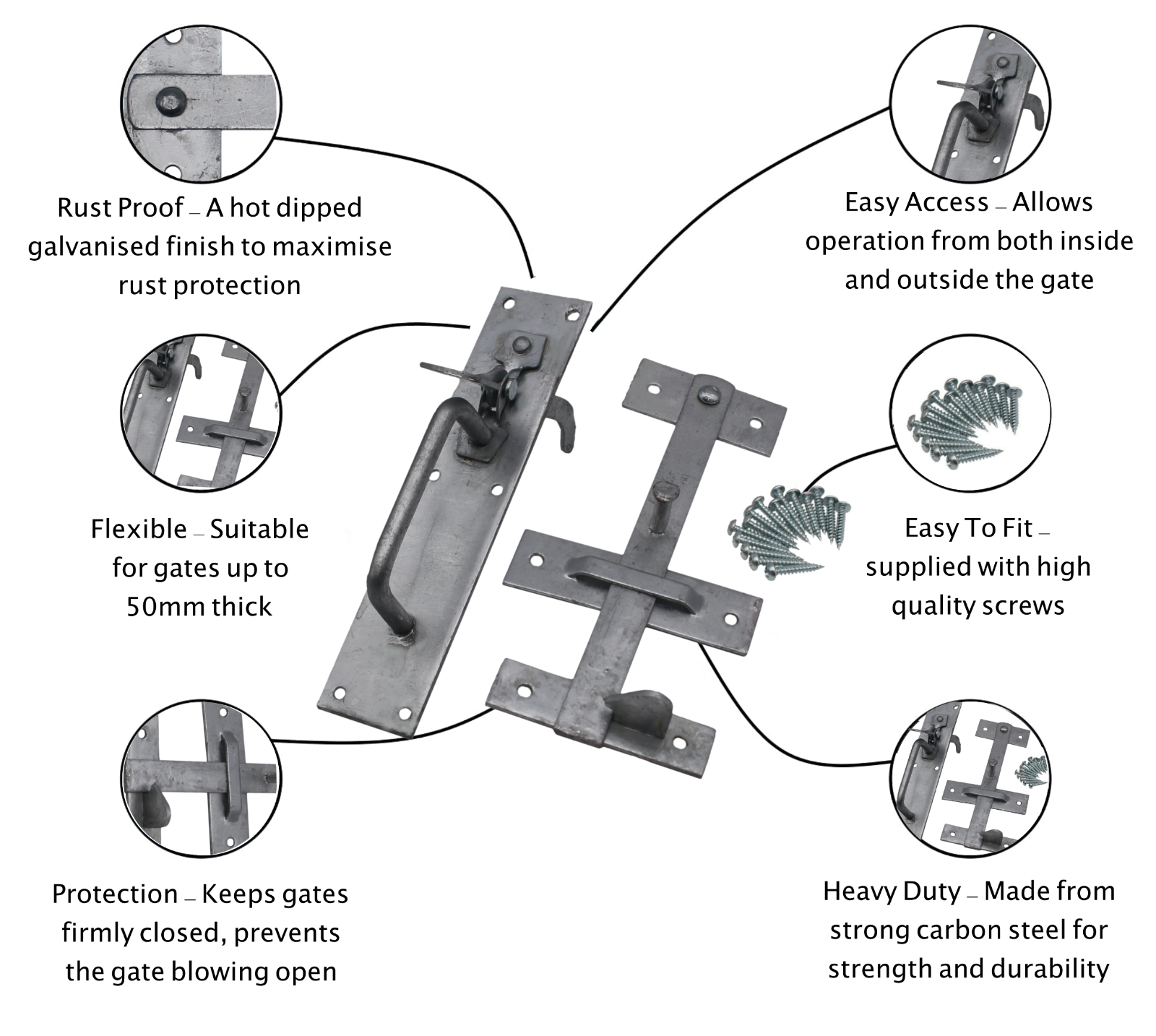 Suffolk Thumb Gate Latch Catch HEAVY DUTY 219x50mm Lock Cottage Door ...