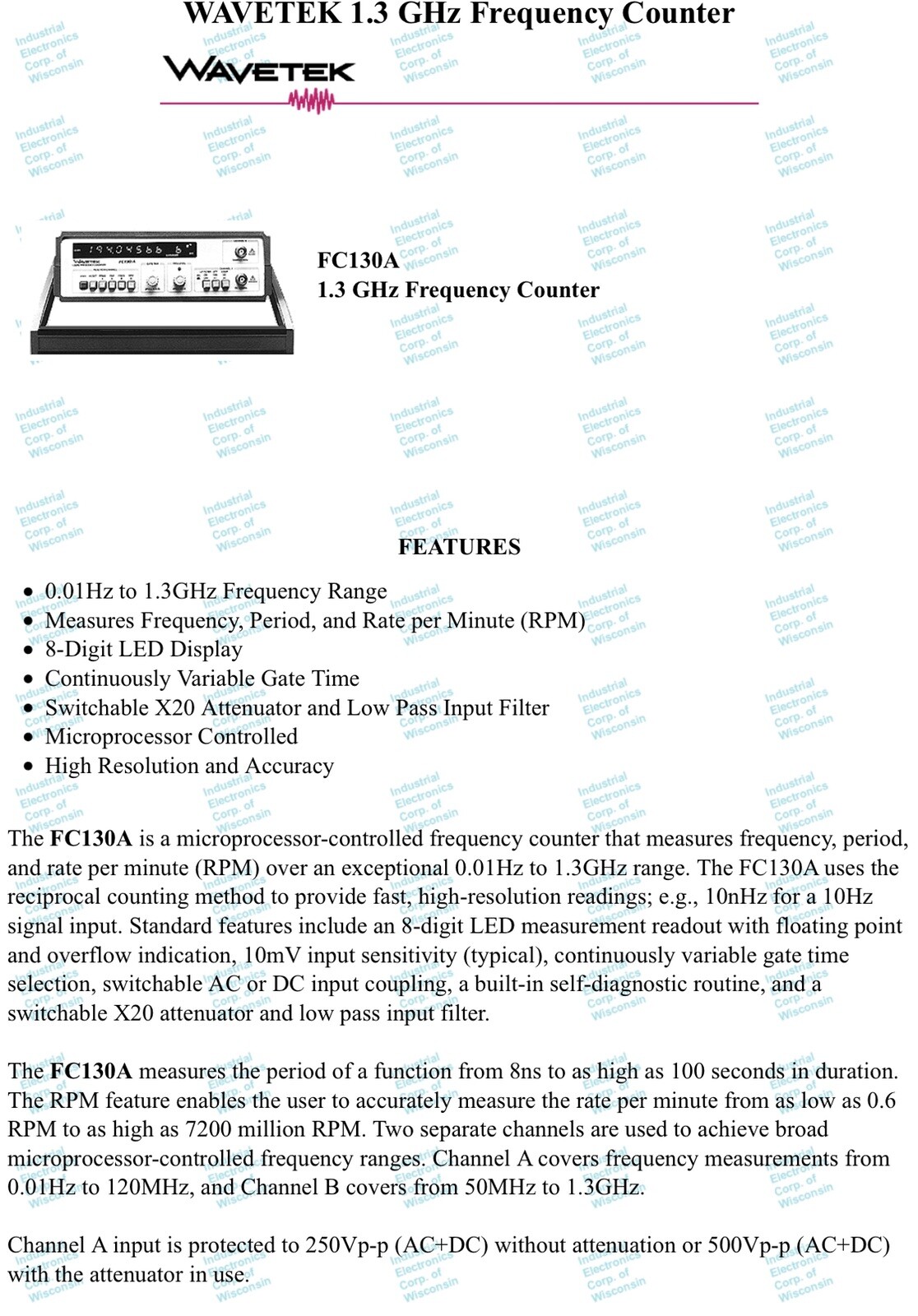 Wavetek Fc130 a 1.3 GHz Frequency Counter for sale online | eBay