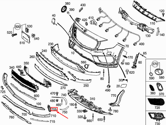MERCEDES-BENZ GLA X156 Front Left Bumper Bracket A1568854101 GENUINE ...