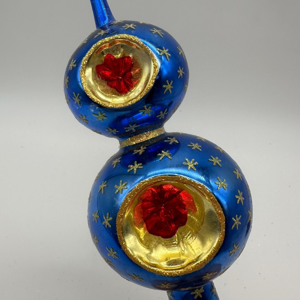 1998 Christopher Radko Royal Shine Finial 7.5" Tree Topper Blue ...