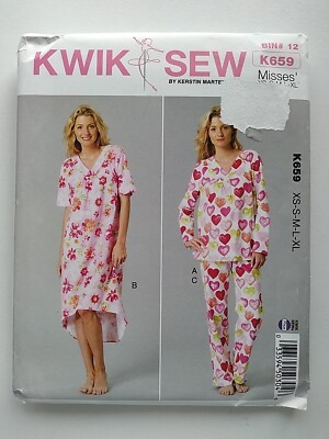 Kwik Sew Pattern K659 Misses Nightgown & Pajamas UNCUT (XS-XL) | eBay