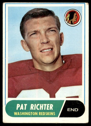 1968 Topps Football Pat Richter Washington Redskins #114 | eBay
