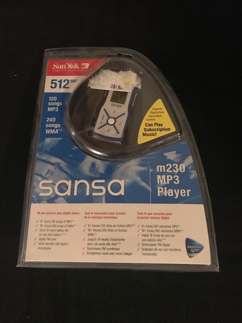 SanDisk Sansa m230 Blue ( 512 MB ) Digital Media Player for sale online ...