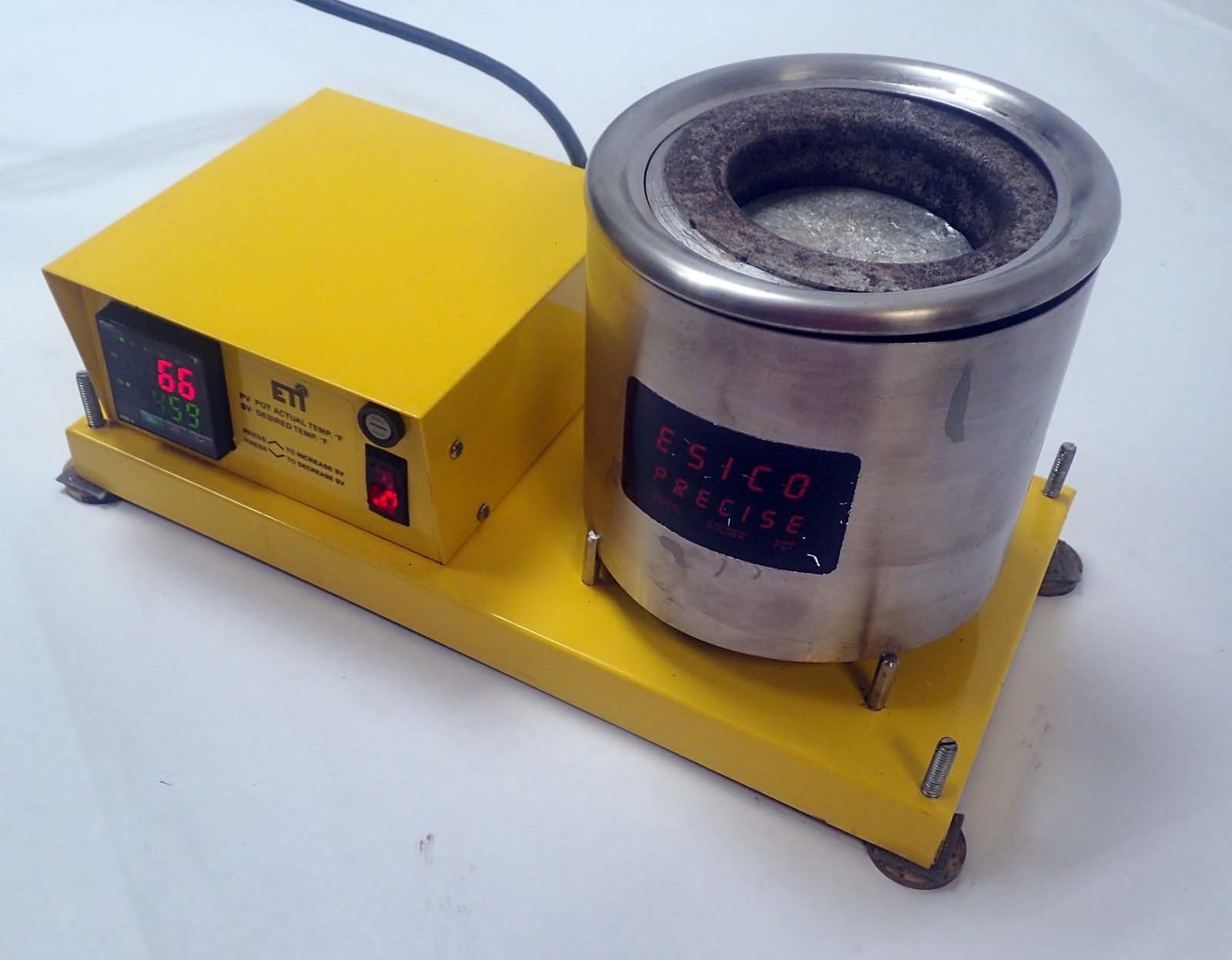 ESICO-TRITON PD74 LARGE SOLDER POT SOLDER CAP. 9.5LBS 1000W MAX TEMP ...