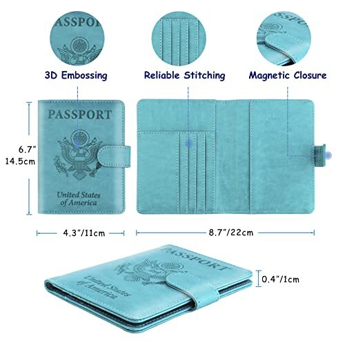 RFID Leather Passport Card Holder Anti-Theft Travel Wallet Organizer ...
