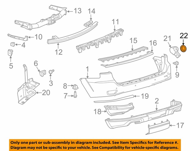 Parking Aid Sensor Retaining Ring-SRT, VIN: J Mopar 68164661AA for sale ...